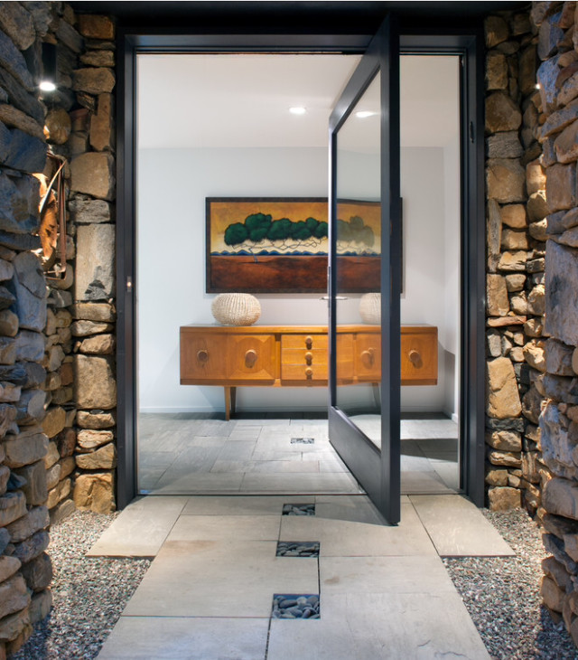 Pintu Masuk Pivot Utama Aluminium Pintu Depan Pintu Strip Akrilik Kaca ...